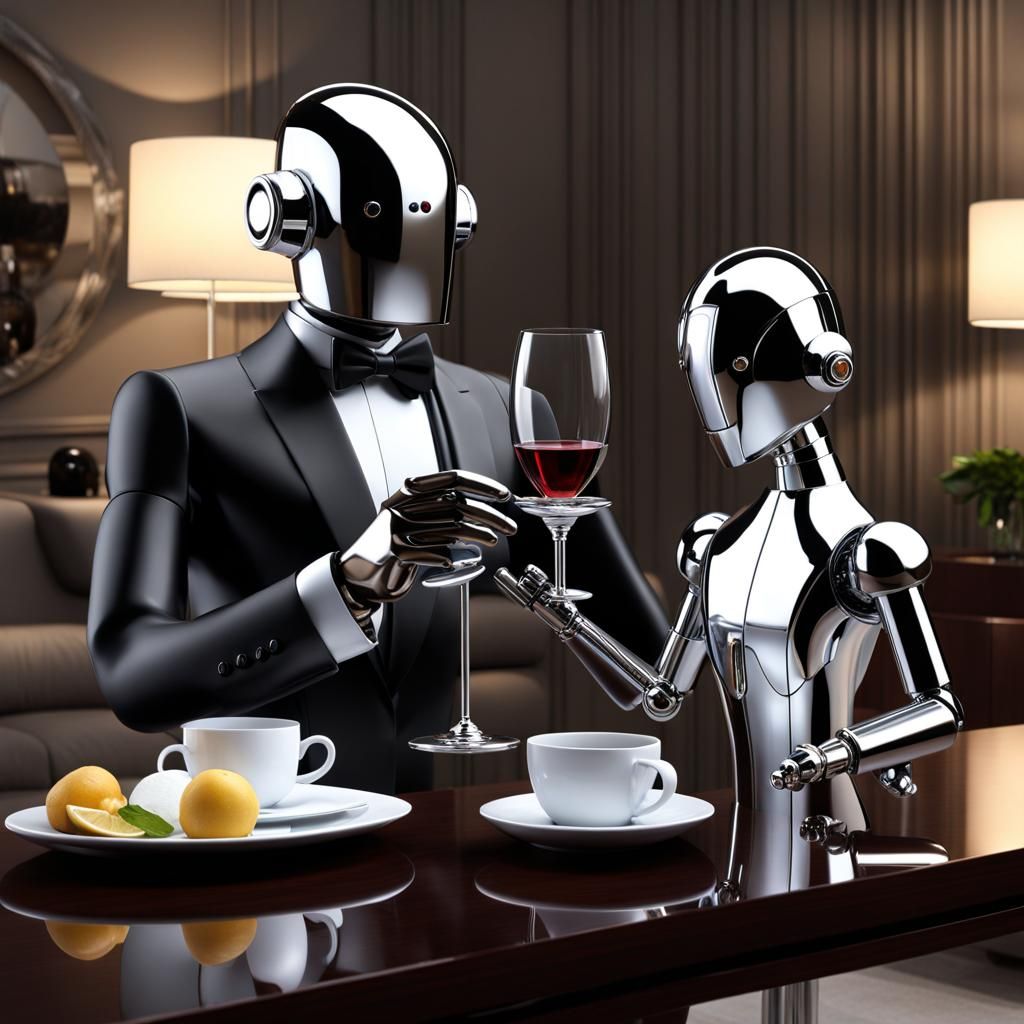 robot butlers - AI Generated Artwork - NightCafe Creator