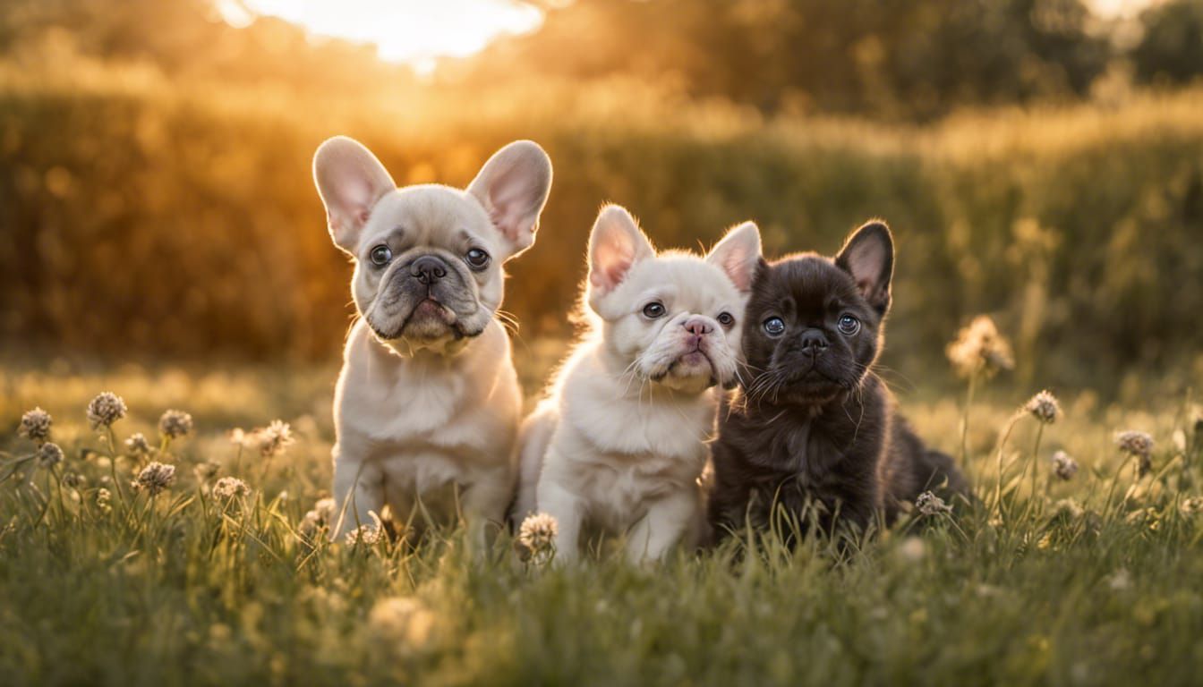 3 Frenchie Dogs - AI Generated Artwork - NightCafe Creator