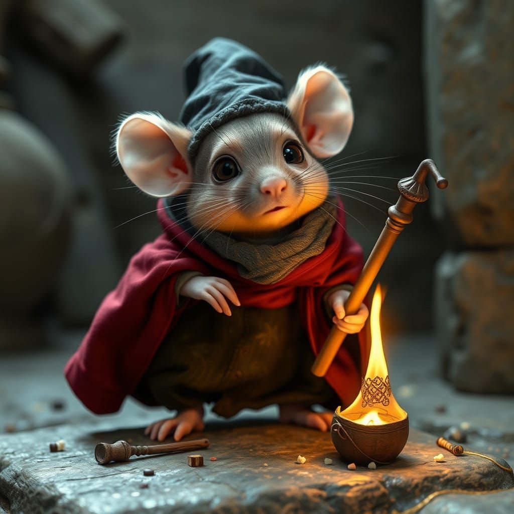 Mouse as a Wizard - Wizard Mouse Embodies Whimsical Magic in...