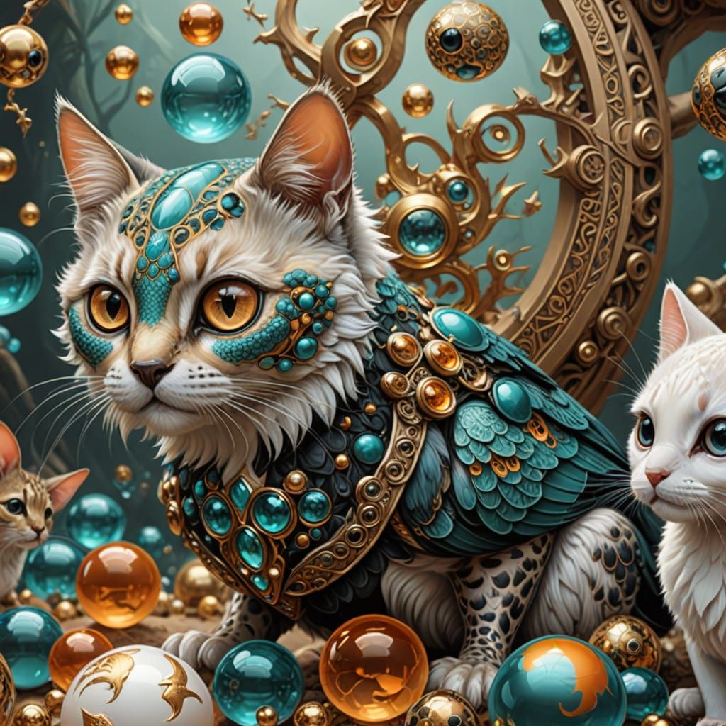 Hyperrealistic Humanoid Raptors in Vibrant Armor - AI Art