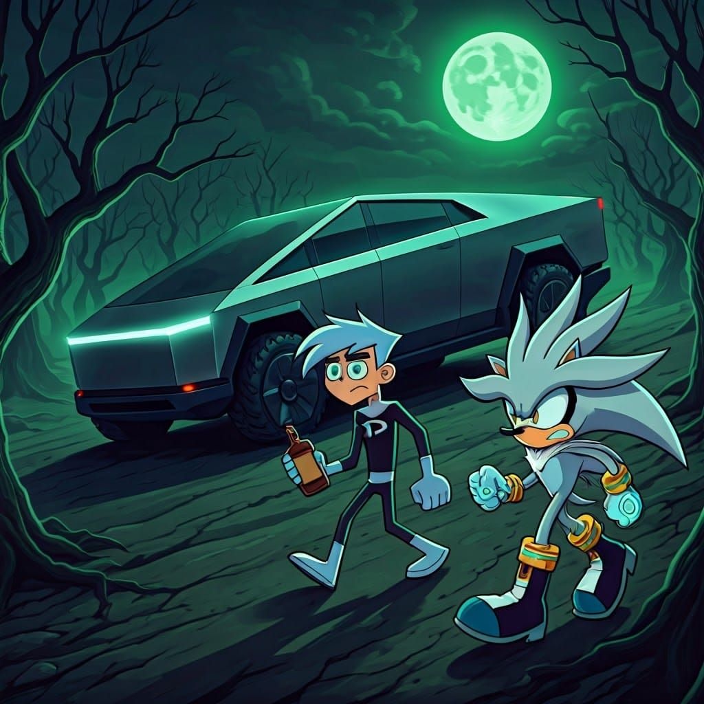 Gothic Cyberpunk Horror: Danny Phantom and Silver'... - AI Art