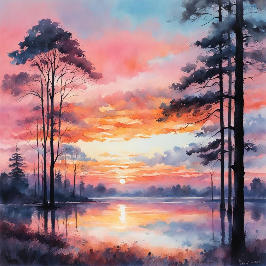 pink and orange landscape - AI Generated Artwork - NightCafe Creator