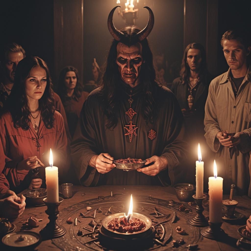 Retro Satanic Ritual By Candlelight - AI Generated Artwork - NightCafe ...