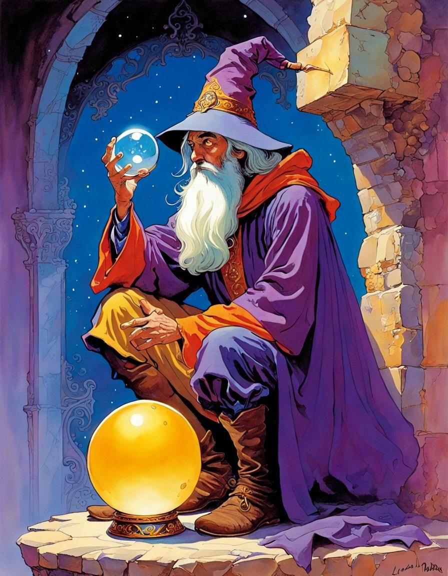 A Wizard Pondering His Orb - AI Generated Artwork - NightCafe Creator