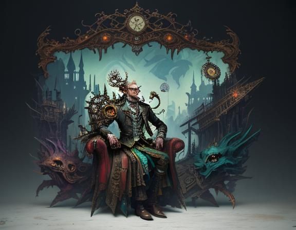 A disturbing, fantastical maximalist, steampunk, barrok , rococo ...