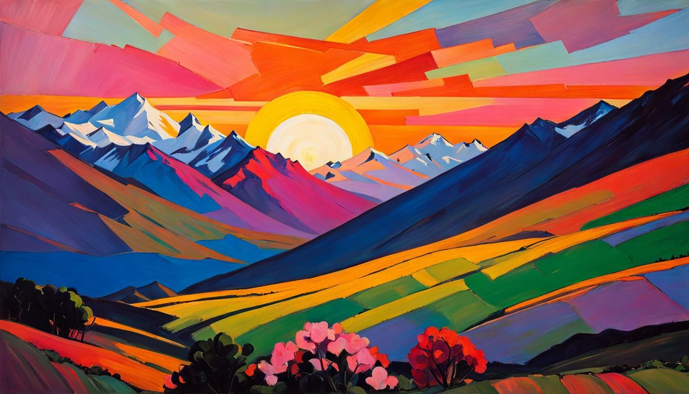 Colorful sunset, Andes Mountains, spring equinox, Franz Kline, Alphonse ...
