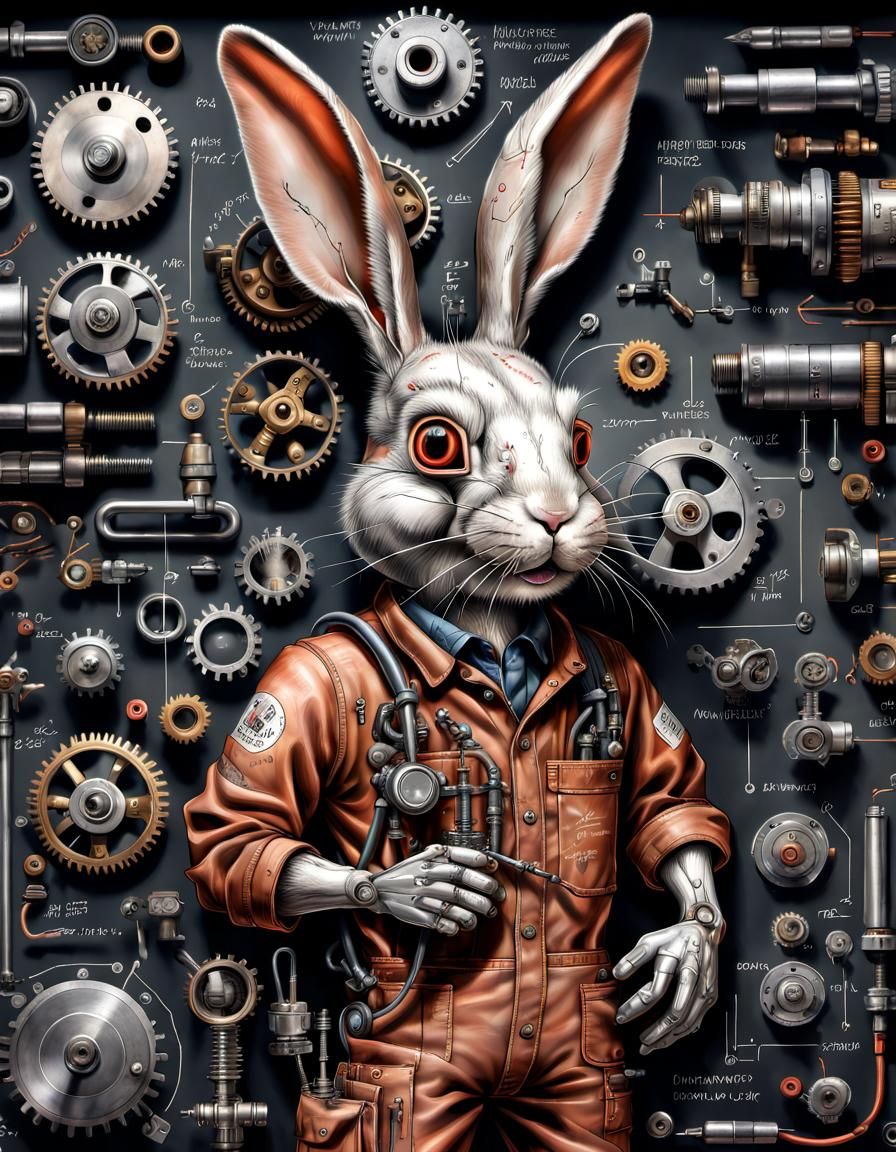 Robo Rabbit (Crystal Clear XL) - AI Generated Artwork - NightCafe Creator