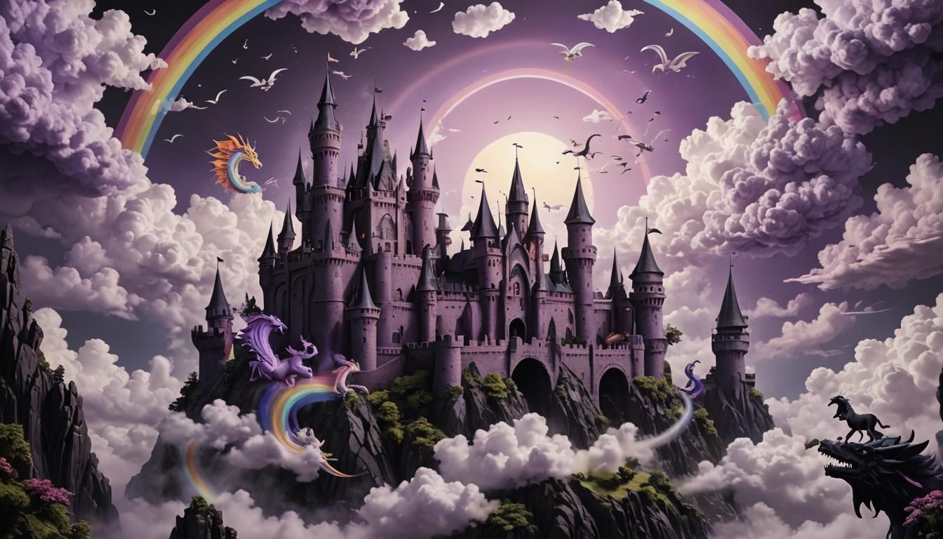 PURPLE FANTASY CASTLE - AI Generated Artwork - NightCafe Creator