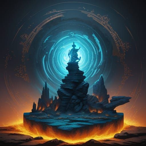 Epic Fantasy Sword of Elemental Powers in Ancient ... - AI Art