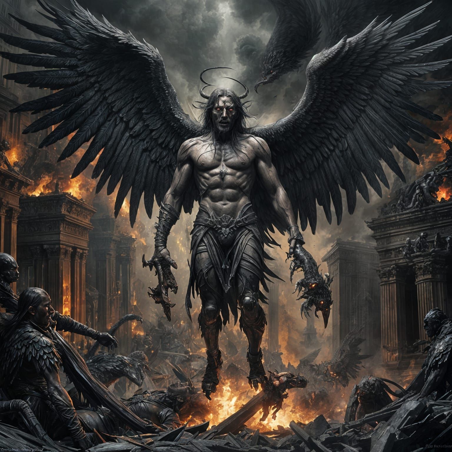 Hell is calling - Angel Falls into Hell's Abyss in Dark, Si...
