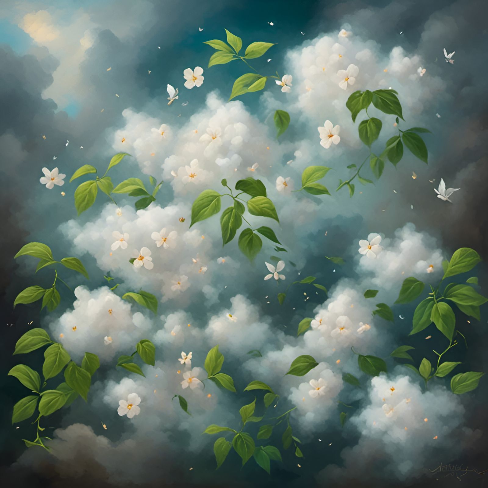 Clouds of Jasmine 🤍 - AI Generated Artwork - NightCafe Creator
