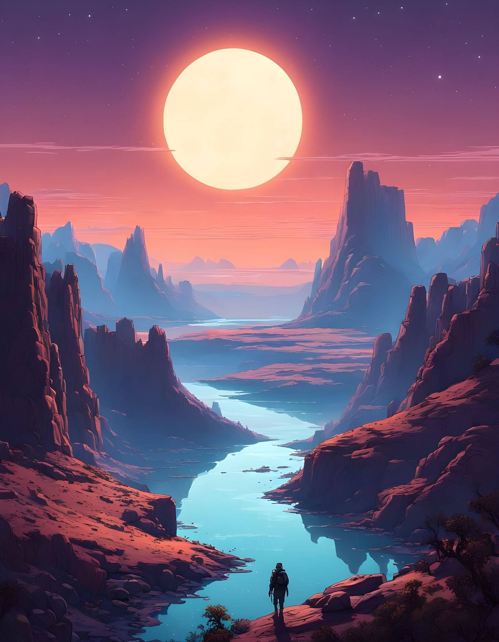 A beautiful masterpiece of a planetary cliff that is a deep cliff with ...