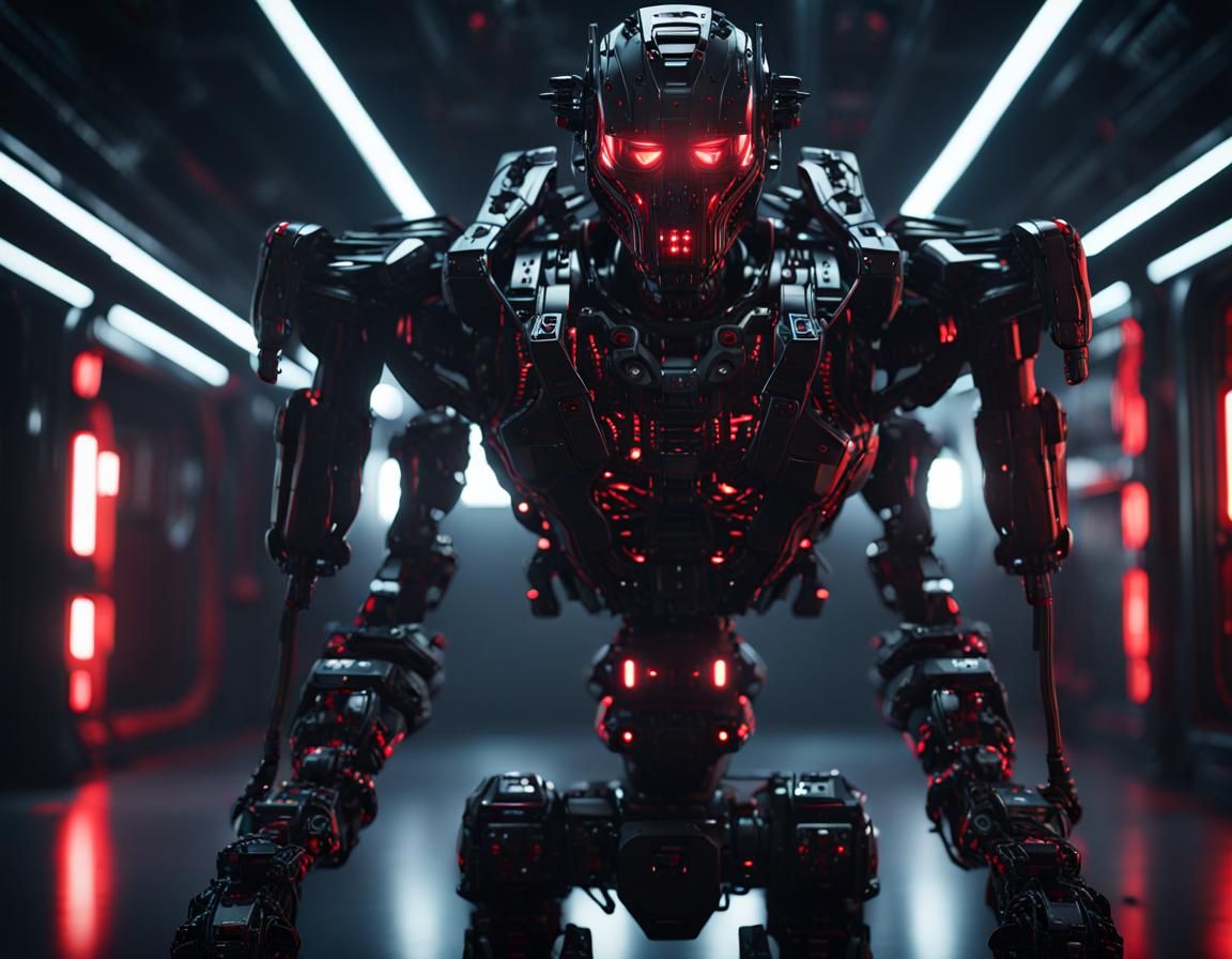 Black robot - AI Generated Artwork - NightCafe Creator