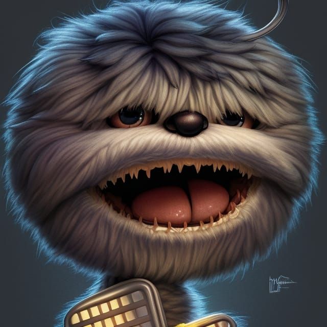 Fluffy striped toaster monster - AI Generated Artwork - NightCafe Creator