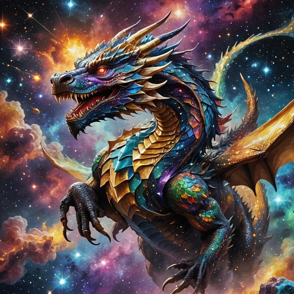 Cosmic Dragon - AI Generated Artwork - NightCafe Creator