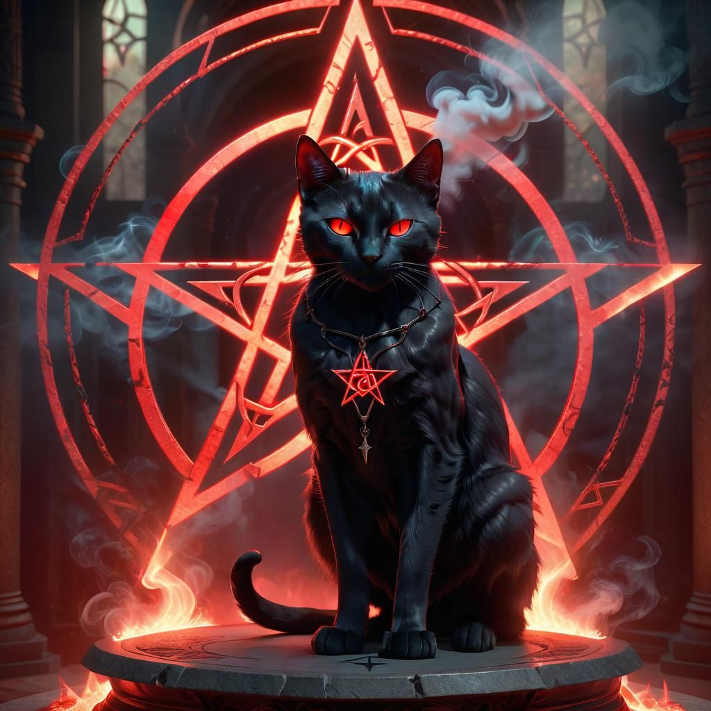 Evil Black Cat v4 - AI Generated Artwork - NightCafe Creator