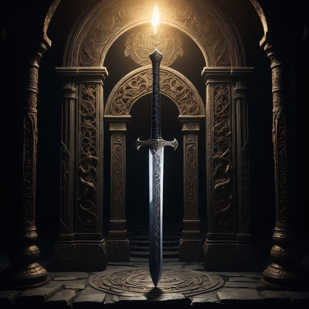 Gothic Greatsword Concept Art in Cinematic Style - AI Art