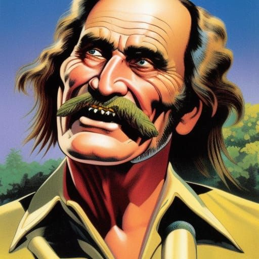 Mort Drucker style illustration of cannibal hillbilly - AI Generated ...