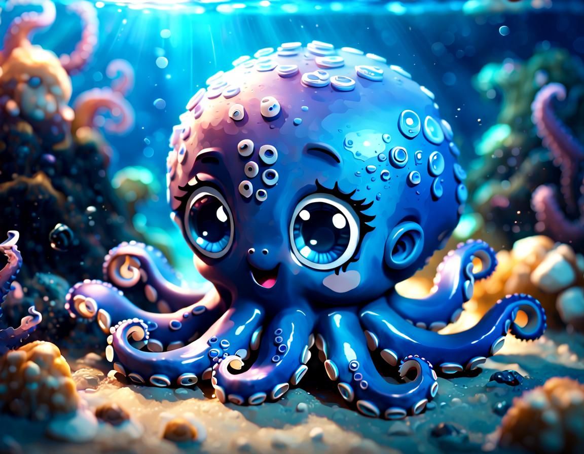 Baby octopus in the ocean - AI Generated Artwork - NightCafe Creator