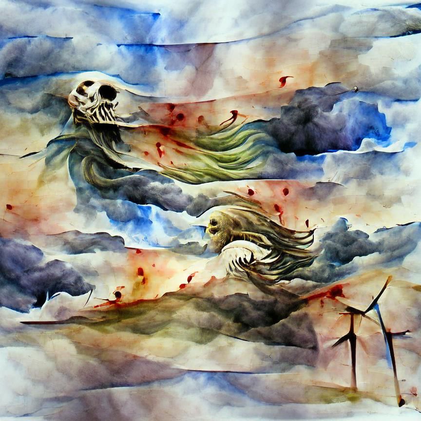 Wind of death watercolor - AI Generated Artwork - NightCafe Creator