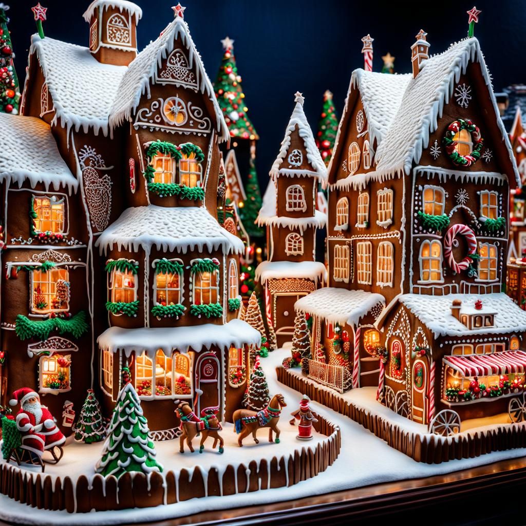 Gingerbread town - AI Generated Artwork - NightCafe Creator