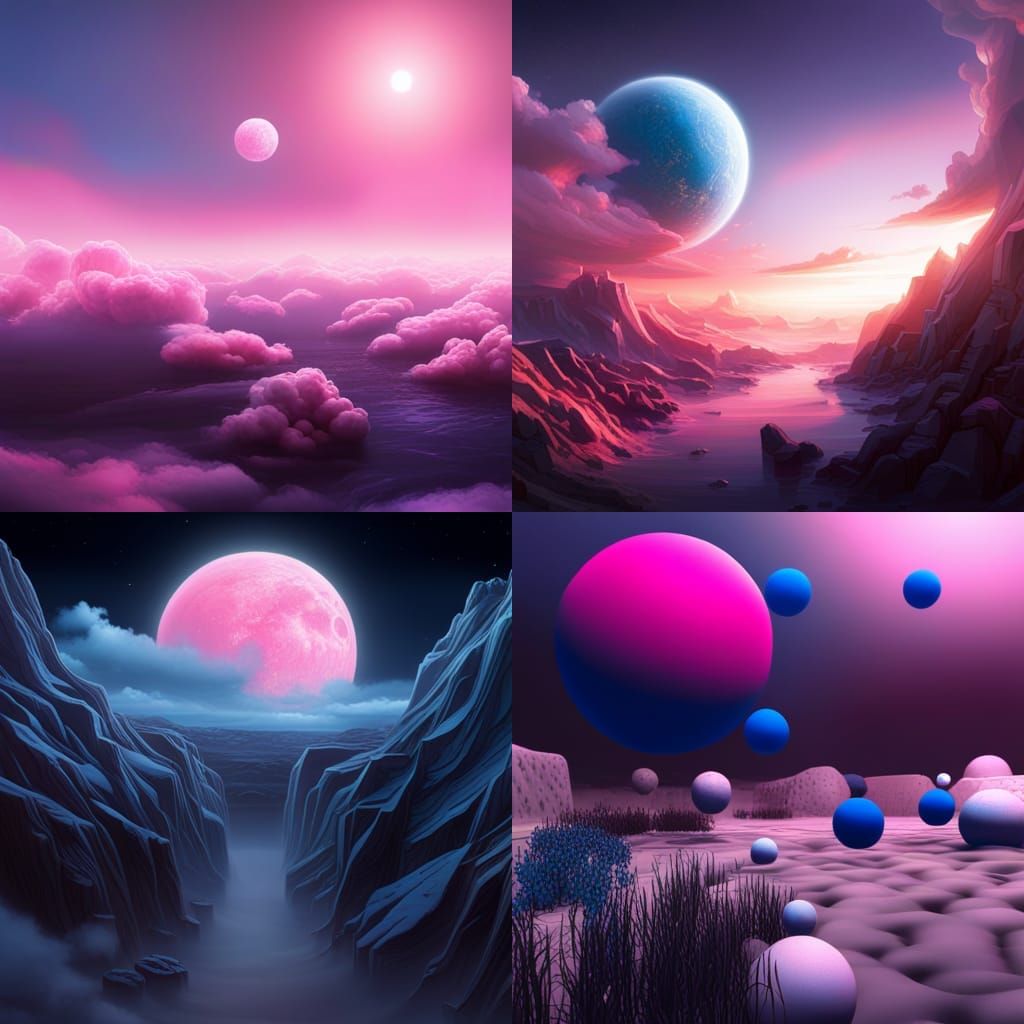 pink and blue Orbs - AI Generated Artwork - NightCafe Creator