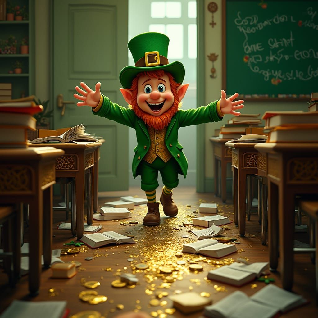Whimsical Classroom Mayhem by a Mischief-Loving Le... - AI Art