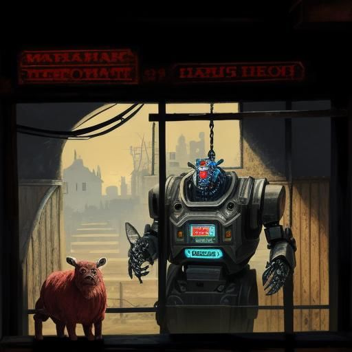 A dark, machine dimension of old, clunky robots made for butchering ...