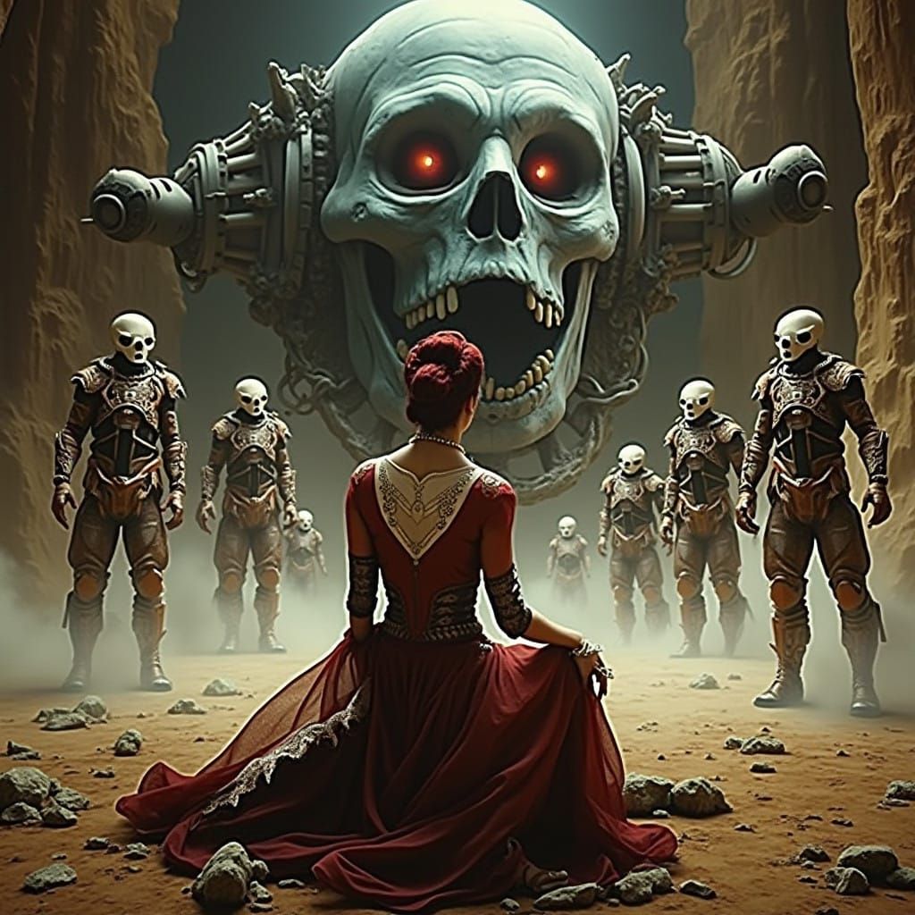 Gory 1970s Sci-Fi Comic Book Scene - AI Art