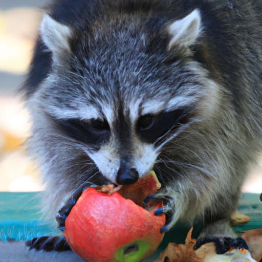 Raccoon eating an apple - AI Generated Artwork - NightCafe Creator
