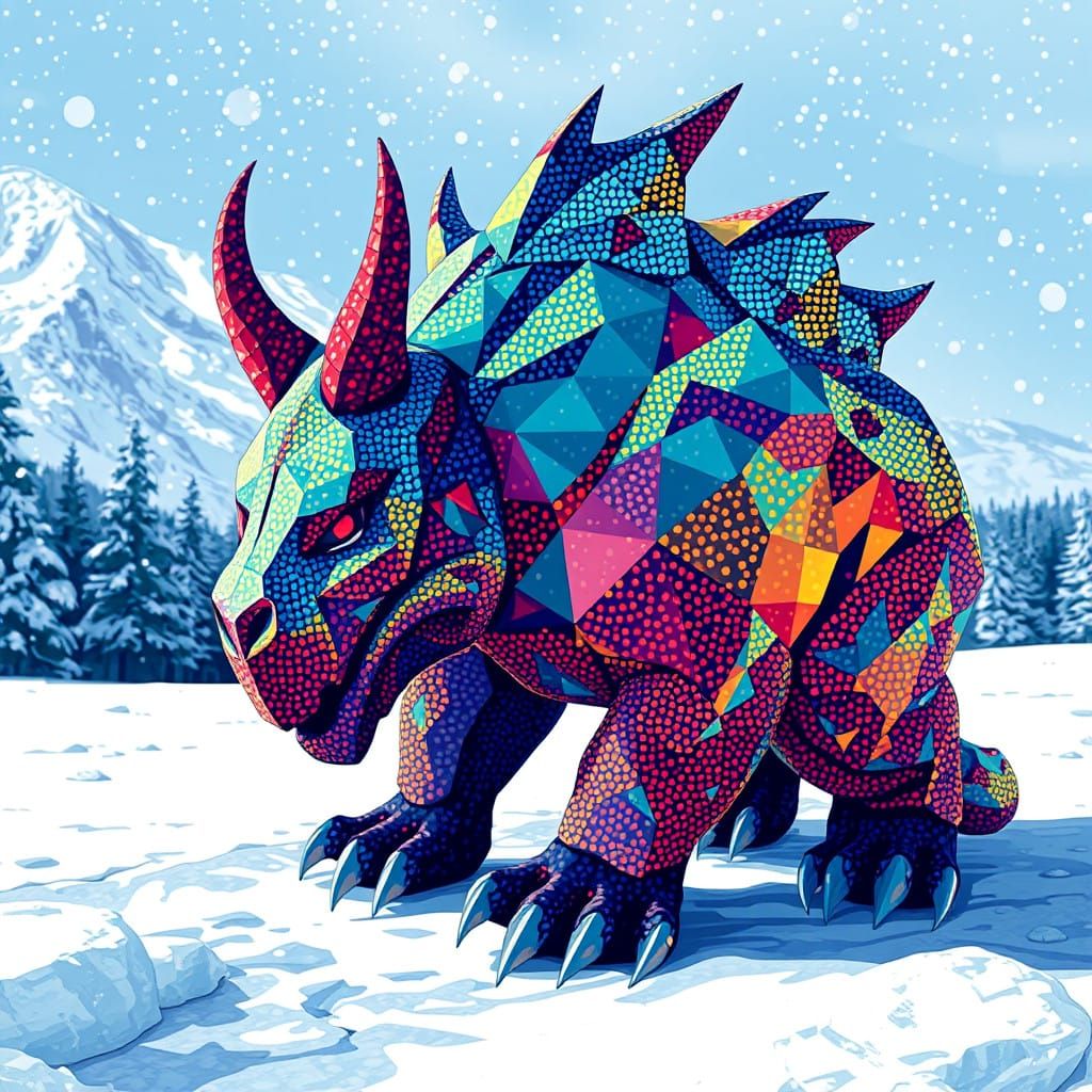 **Polygon & Pointillism:** A Polygon painting using pointillism ...