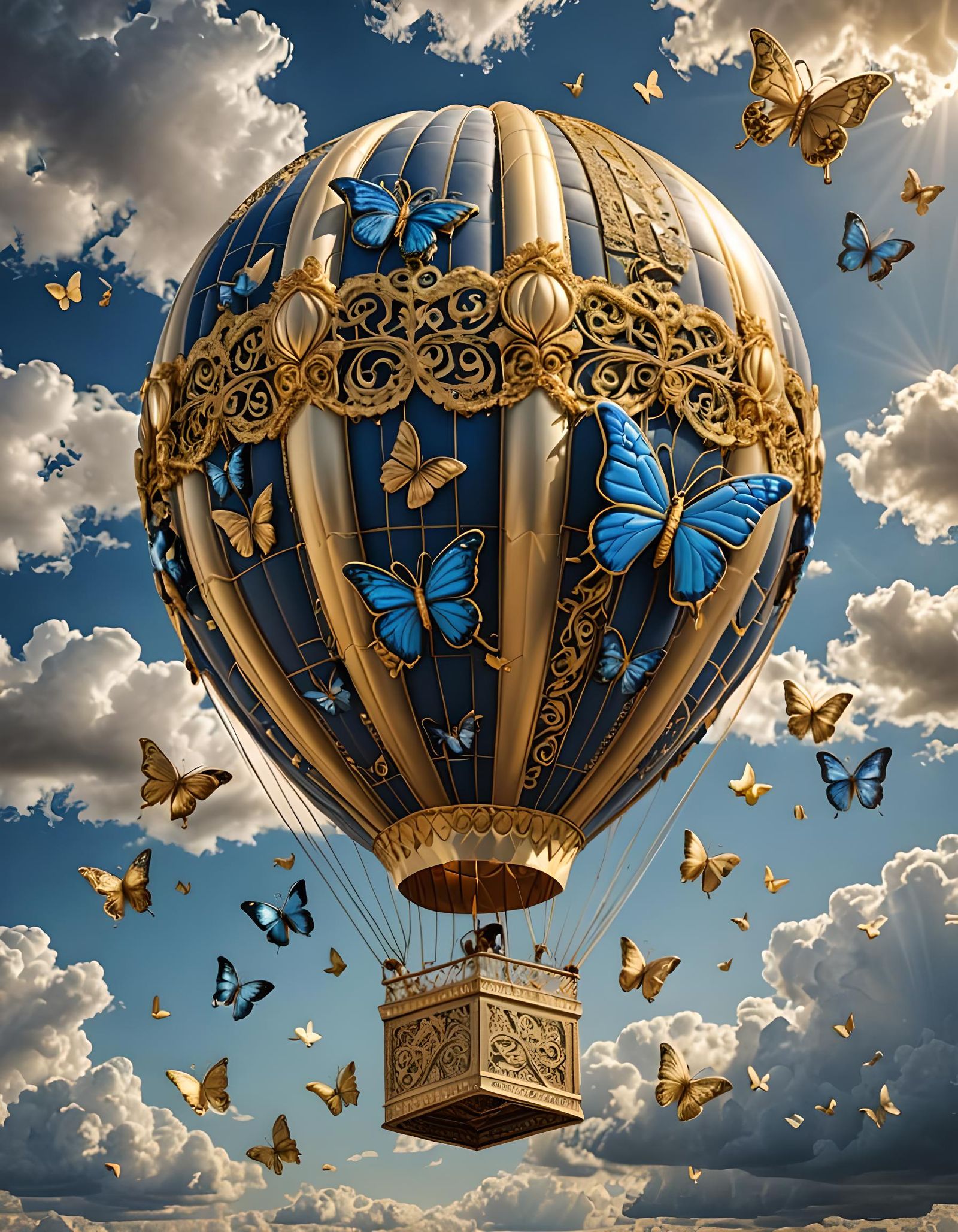 Royal Butterfly Balloon - AI Generated Artwork - NightCafe Creator