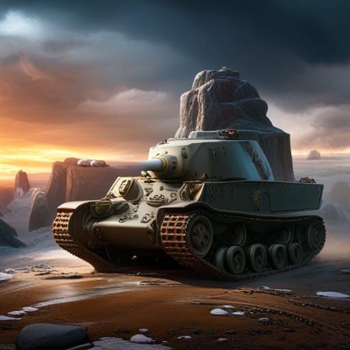 realistic tank KV2 - AI Generated Artwork - NightCafe Creator