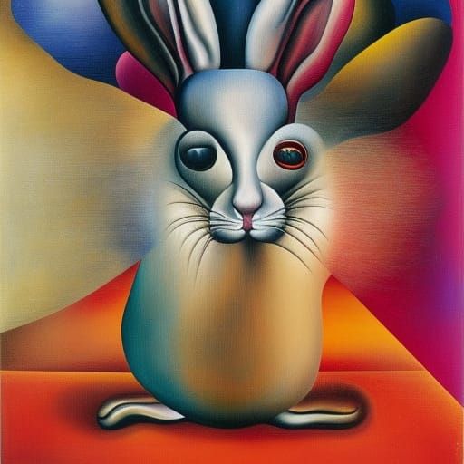 rabbit in 3D wearing cheongsam with abstract background, Leonora ...