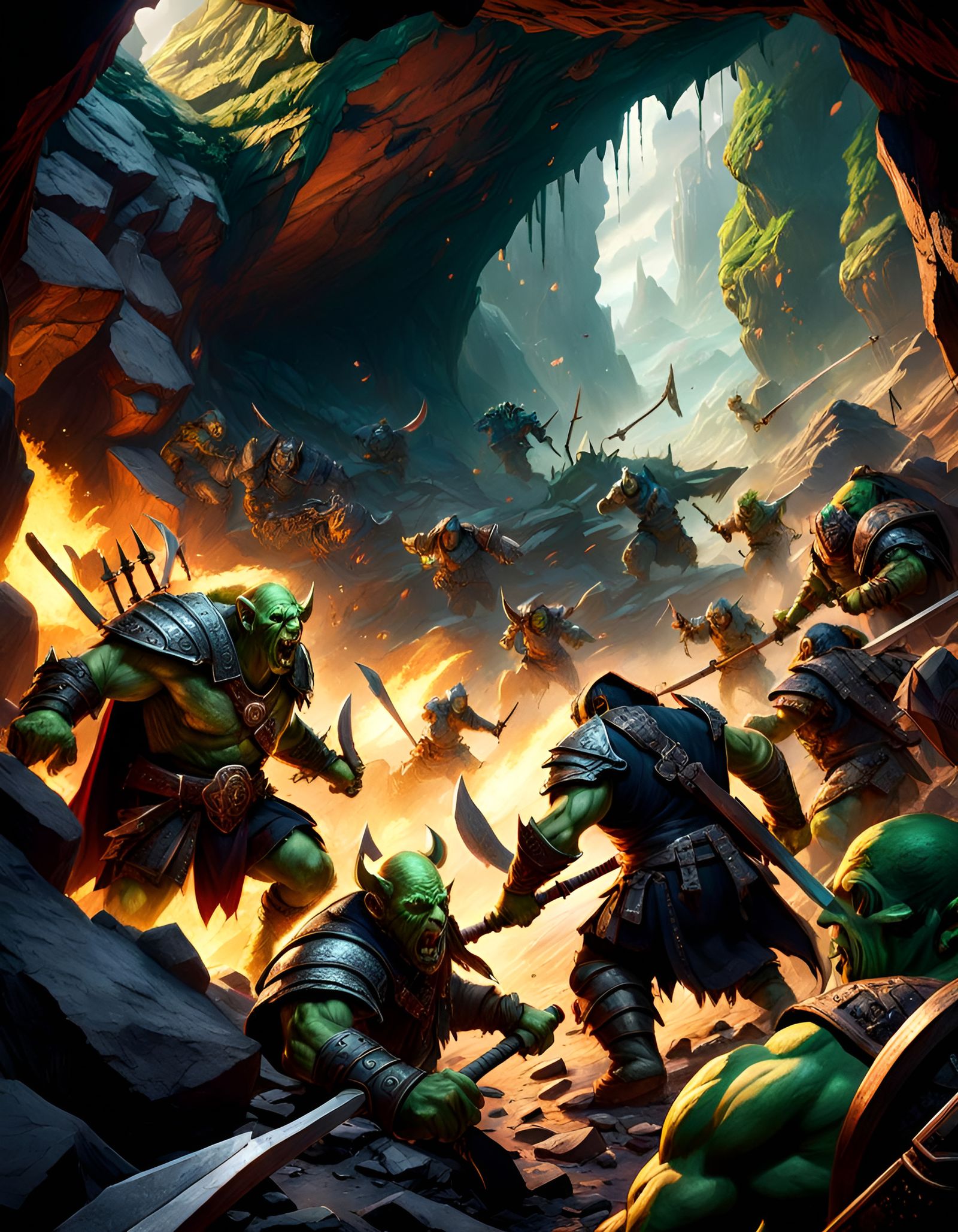Cave fight - AI Generated Artwork - NightCafe Creator