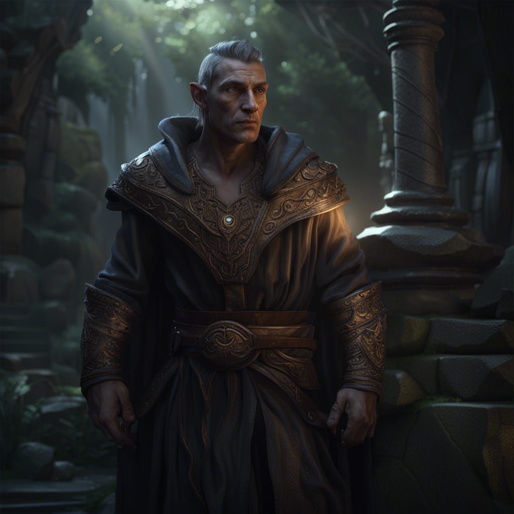 create a half-elf, monk, sailor, 8k resolution concept art detailed ...