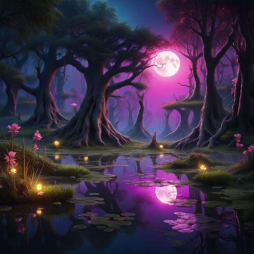 Magical Swamp - AI Generated Artwork - NightCafe Creator