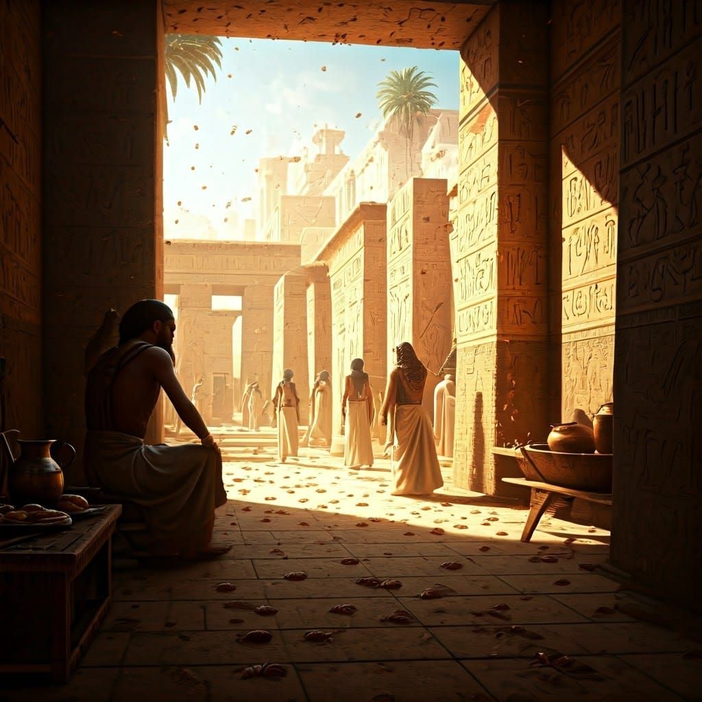 Egyptian Cityscape Overrun by Lice in Vivid Daylig... - AI Art