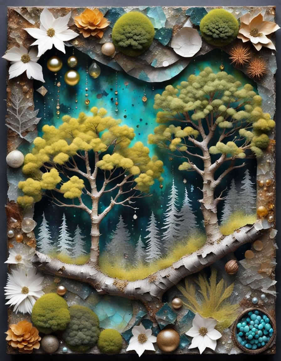 Mixed media collage art - AI Generated Artwork - NightCafe Creator