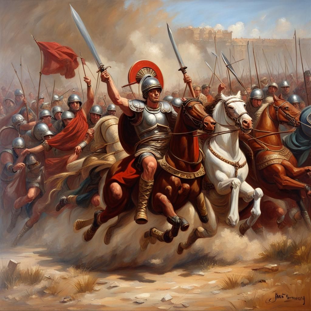 Vintage Roman Battle - AI Generated Artwork - NightCafe Creator