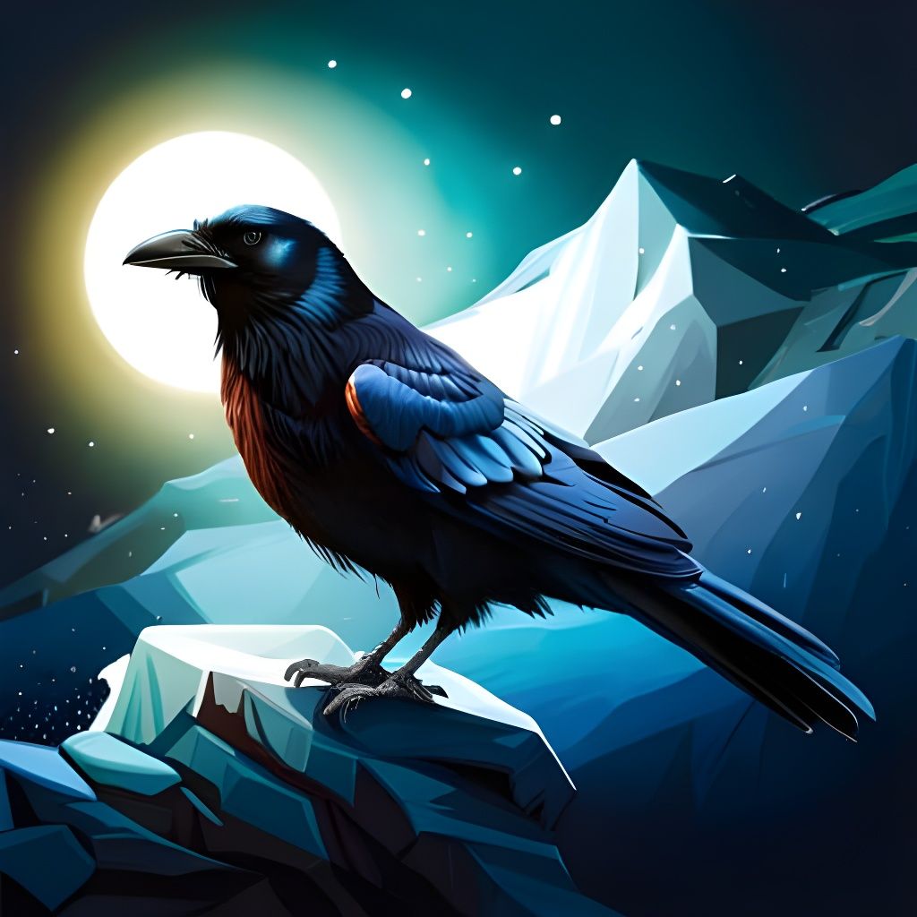 Raven in the moonlight ️ - AI Generated Artwork - NightCafe Creator