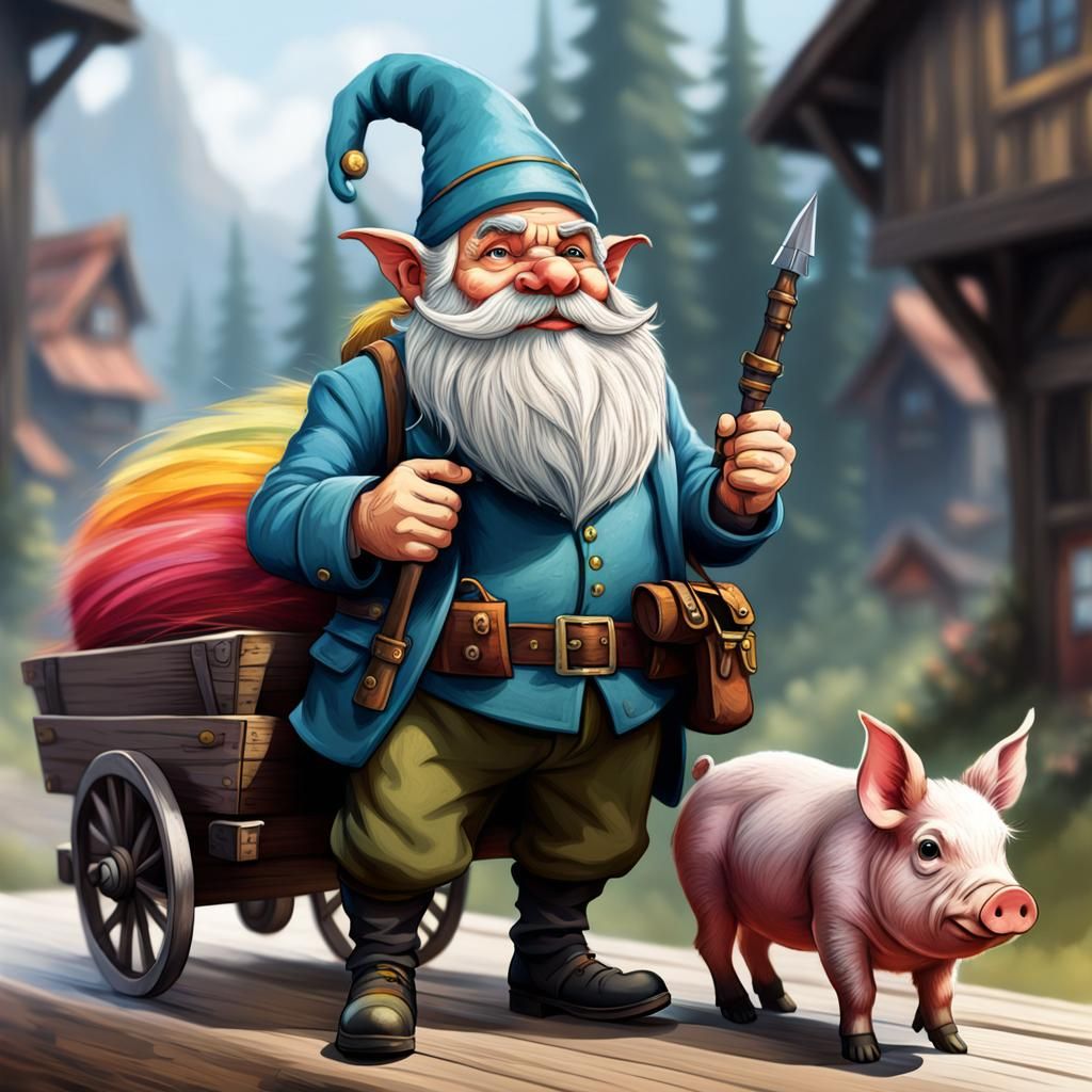 A gnome merchant and spy, neatly combed beard and hair, big (for him ...