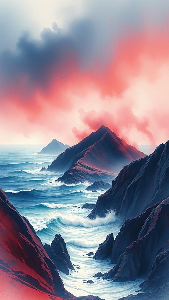 Newfoundland Coast - Ethereal Spirit Hills Rise from the New...