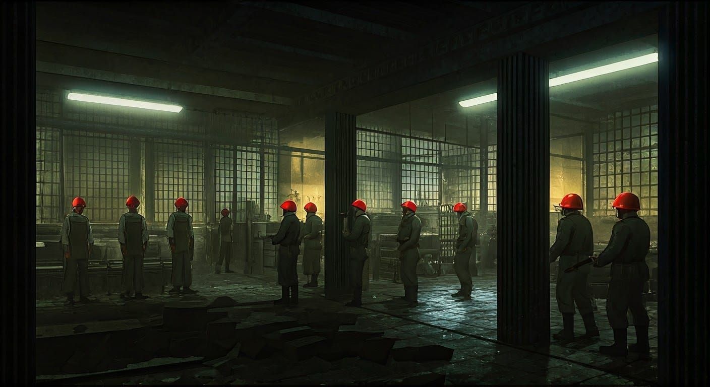 Metropolis - Dystopian Metropolis Factory Under Ruin, Inspir...