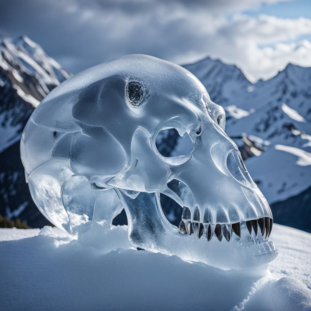 ice skull - AI Generated Artwork - NightCafe Creator