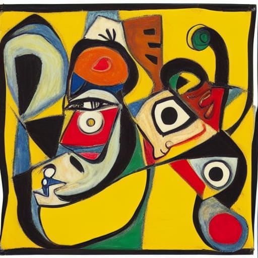 Whimsical Cubist Snakes and Hedgehogs Billboard - AI Art