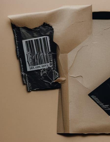 photo of flattened squashed and crumpled origami paper flower on a ...