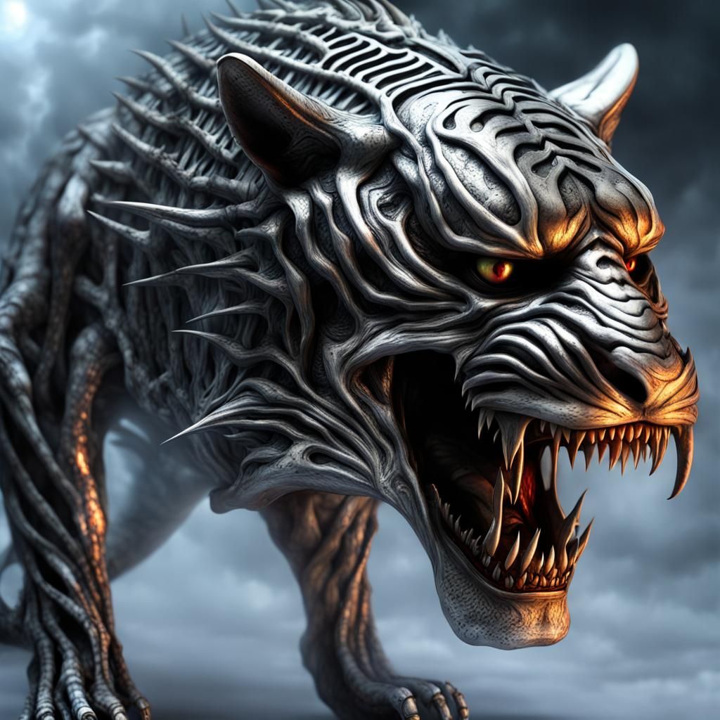 full body undead hybrid tiger zombie shark: Gothic Mephistopheles; by H ...