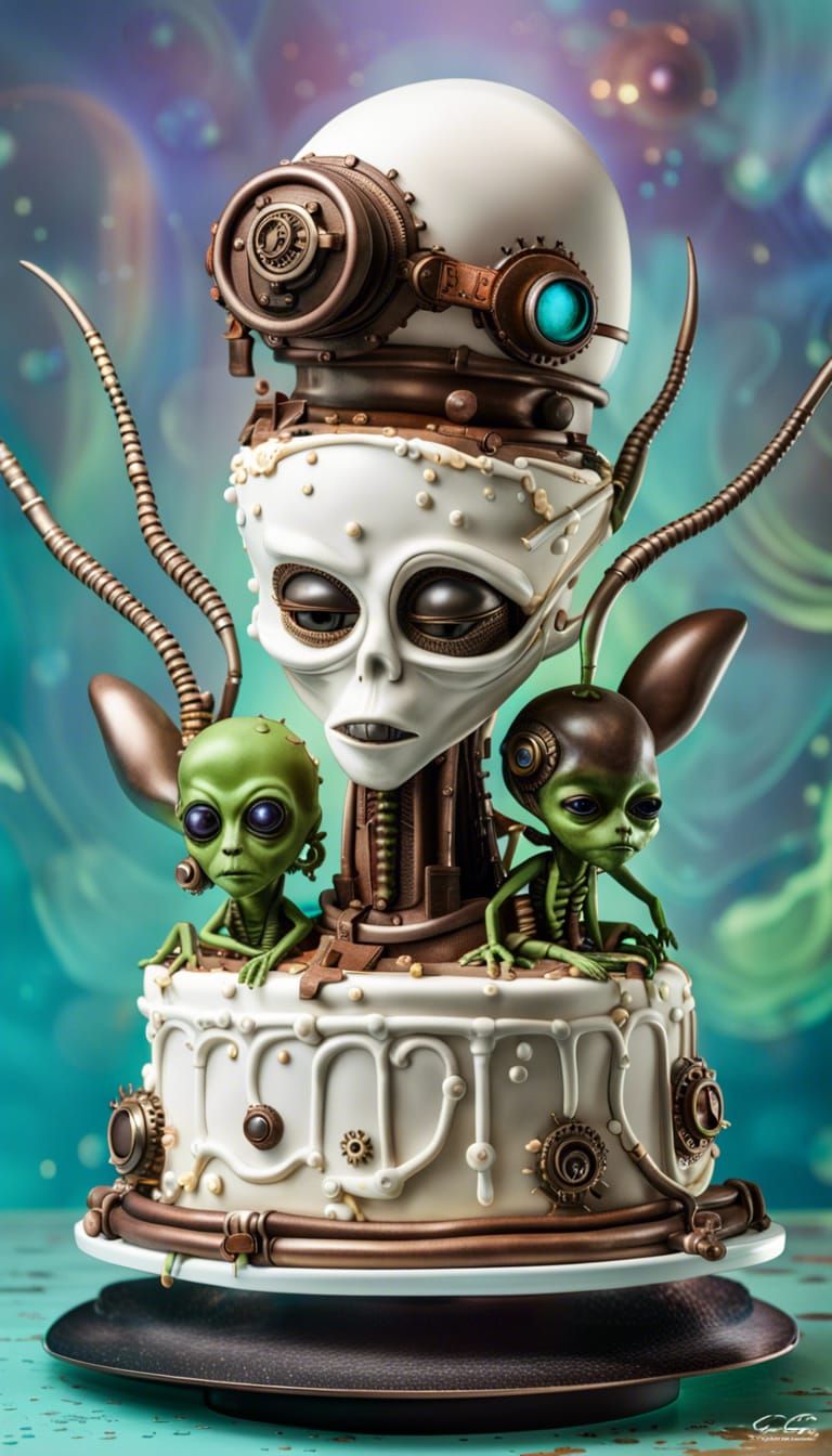 Alien Wedding Cake : r/nightcafe