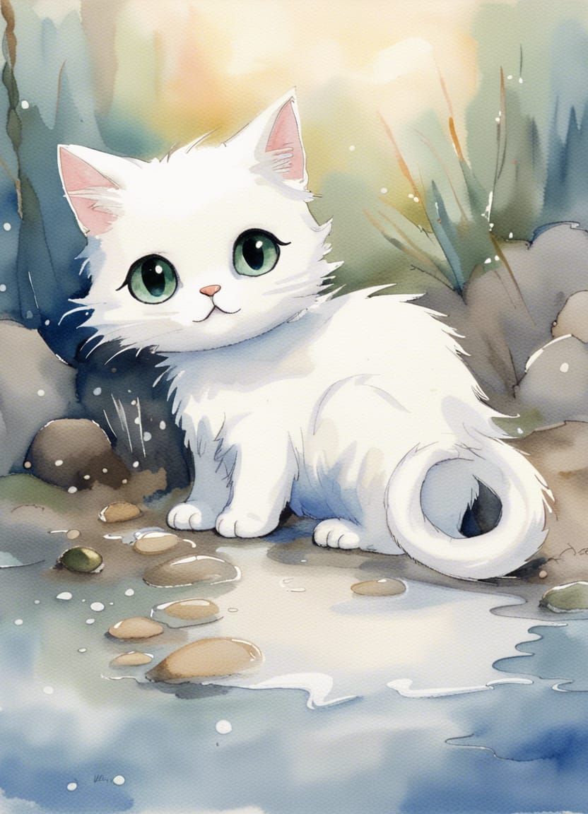 Puddle Cat - AI Generated Artwork - NightCafe Creator